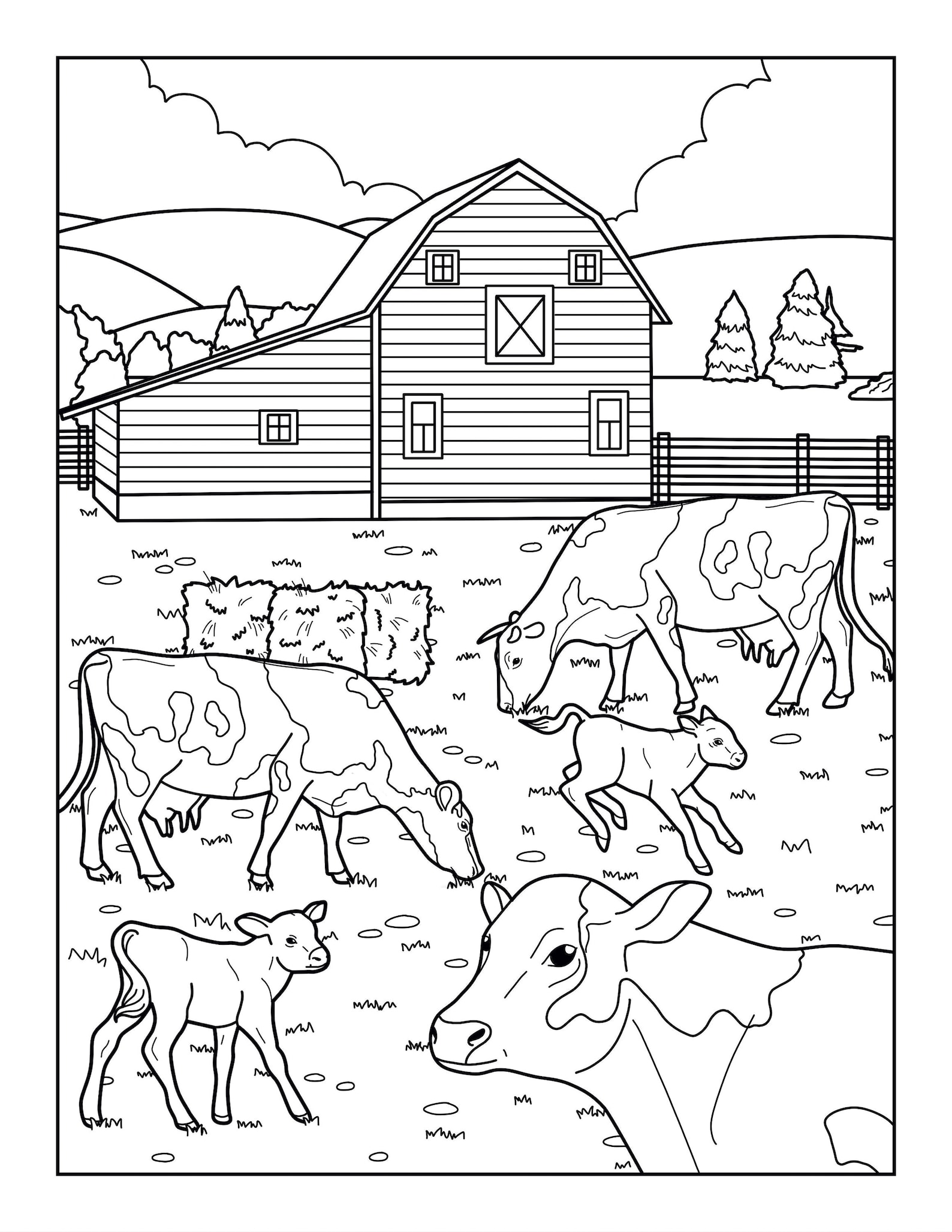 On the Farm-part I, Coloring Pages for Adults, 22 Printable Coloring ...