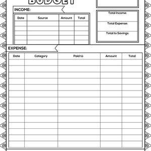 Budget Coloring Planner, Budget Planner Printable, Instant Download PDF ...
