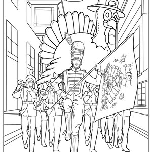 Thanksgiving Parade, Coloring Pages for Adults, 20 Printable Coloring ...