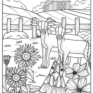 On the Farm-part I, Coloring Pages for Adults, 22 Printable Coloring ...