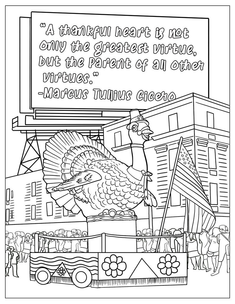 Thanksgiving Parade, Coloring Pages for Adults, 20 Printable Coloring ...