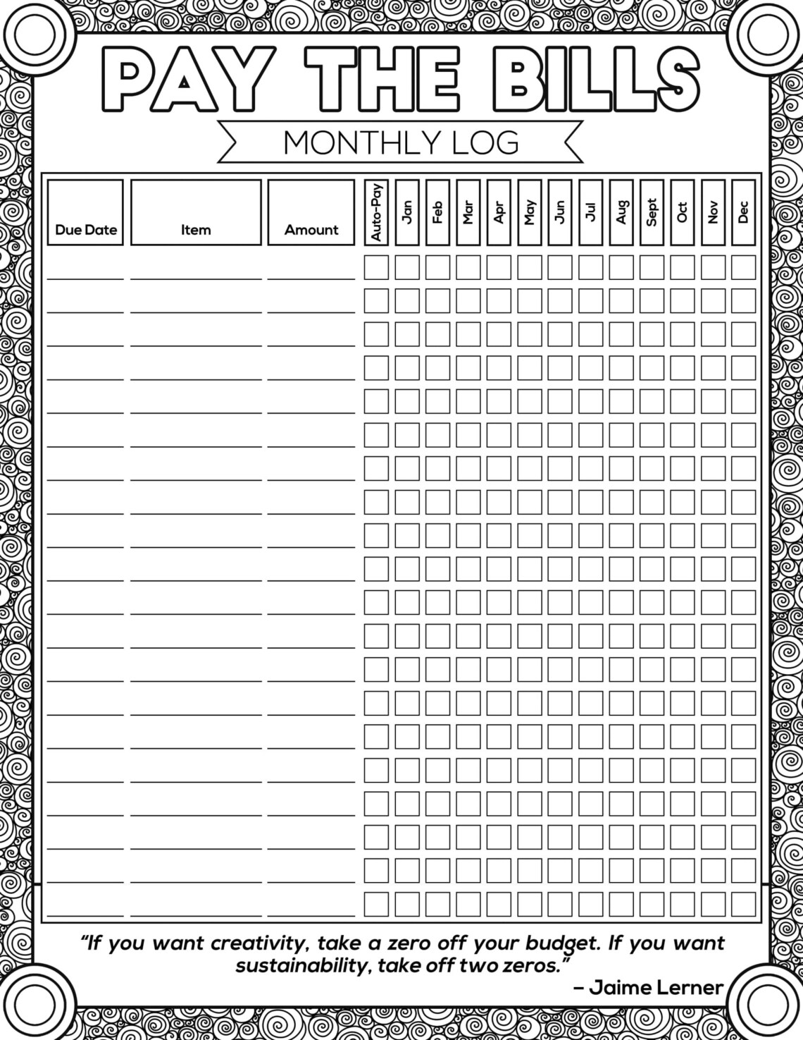 Budget Coloring Planner, Budget Planner Printable, Instant Download PDF ...