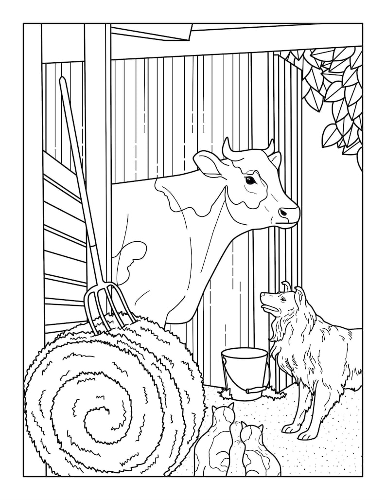 On the Farm-part I, Coloring Pages for Adults, 22 Printable Coloring ...