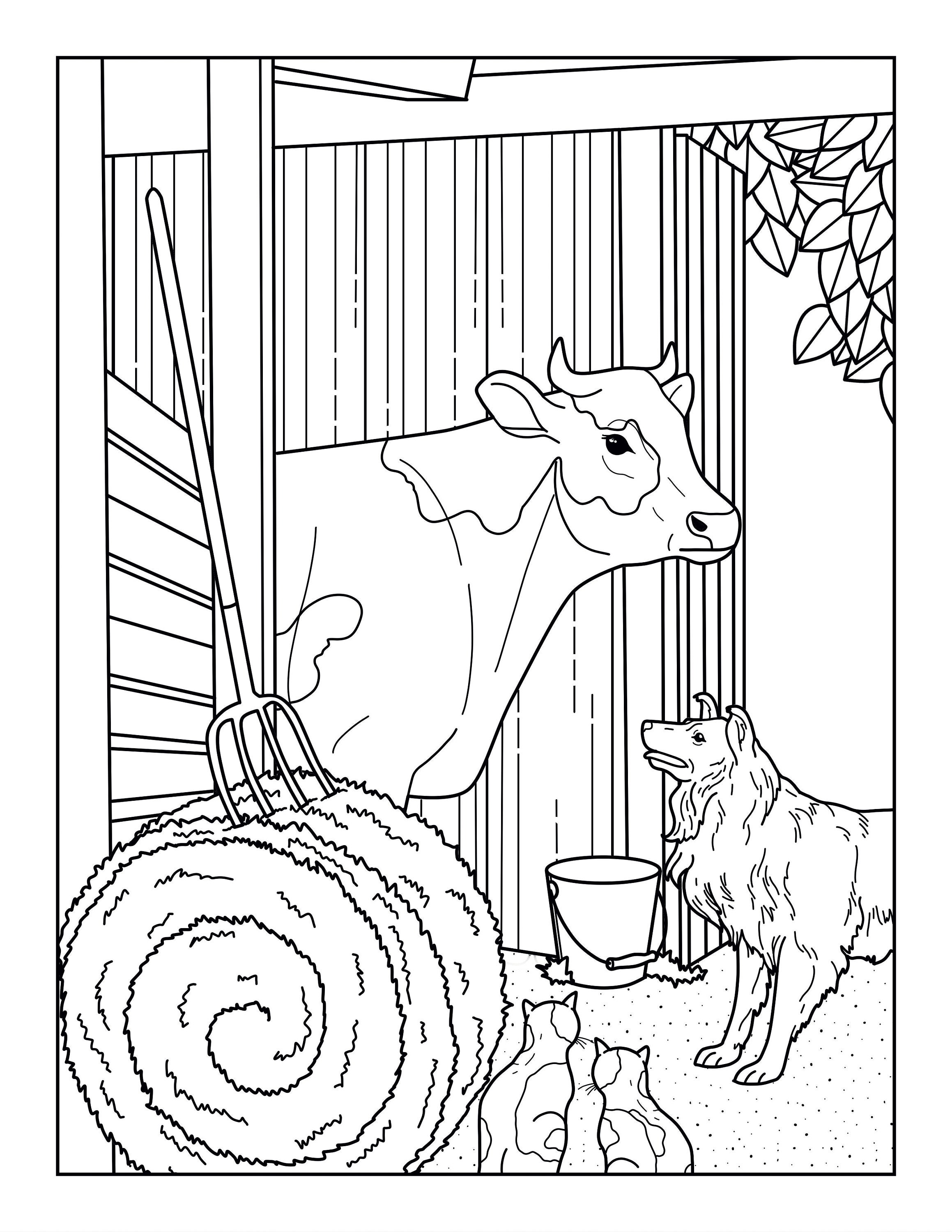 On the Farm-part I, Coloring Pages for Adults, 22 Printable Coloring ...