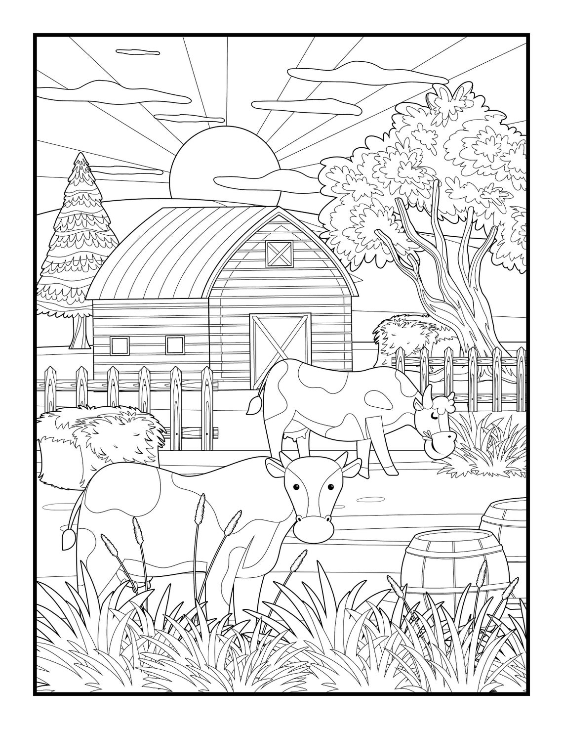 On the Farm-part II Coloring Pages for Adults, 22 Printable Coloring ...