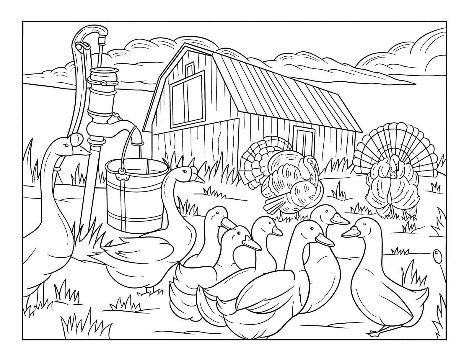 On the Farm-part I, Coloring Pages for Adults, 22 Printable Coloring ...