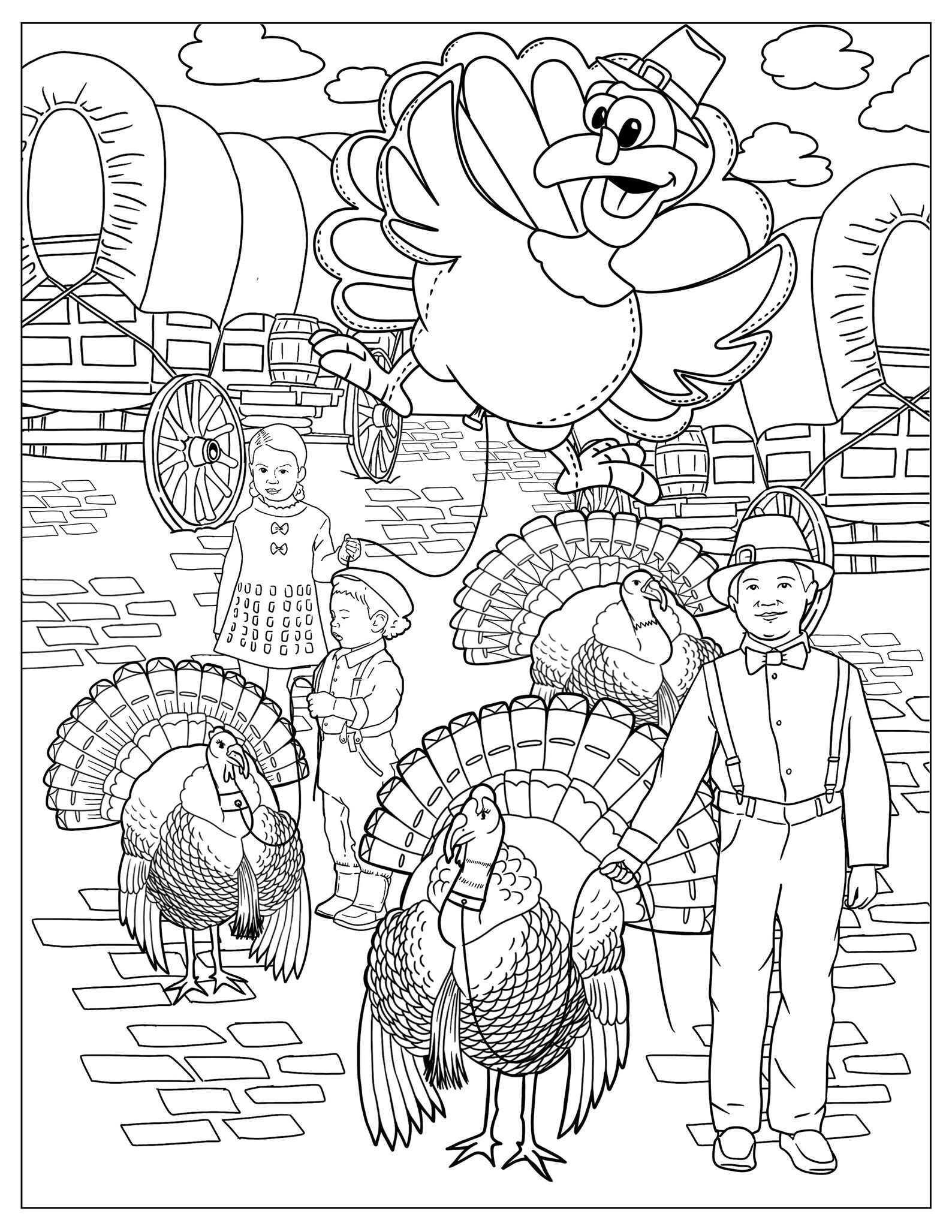 Thanksgiving Parade, Coloring Pages for Adults, 20 Printable Coloring ...