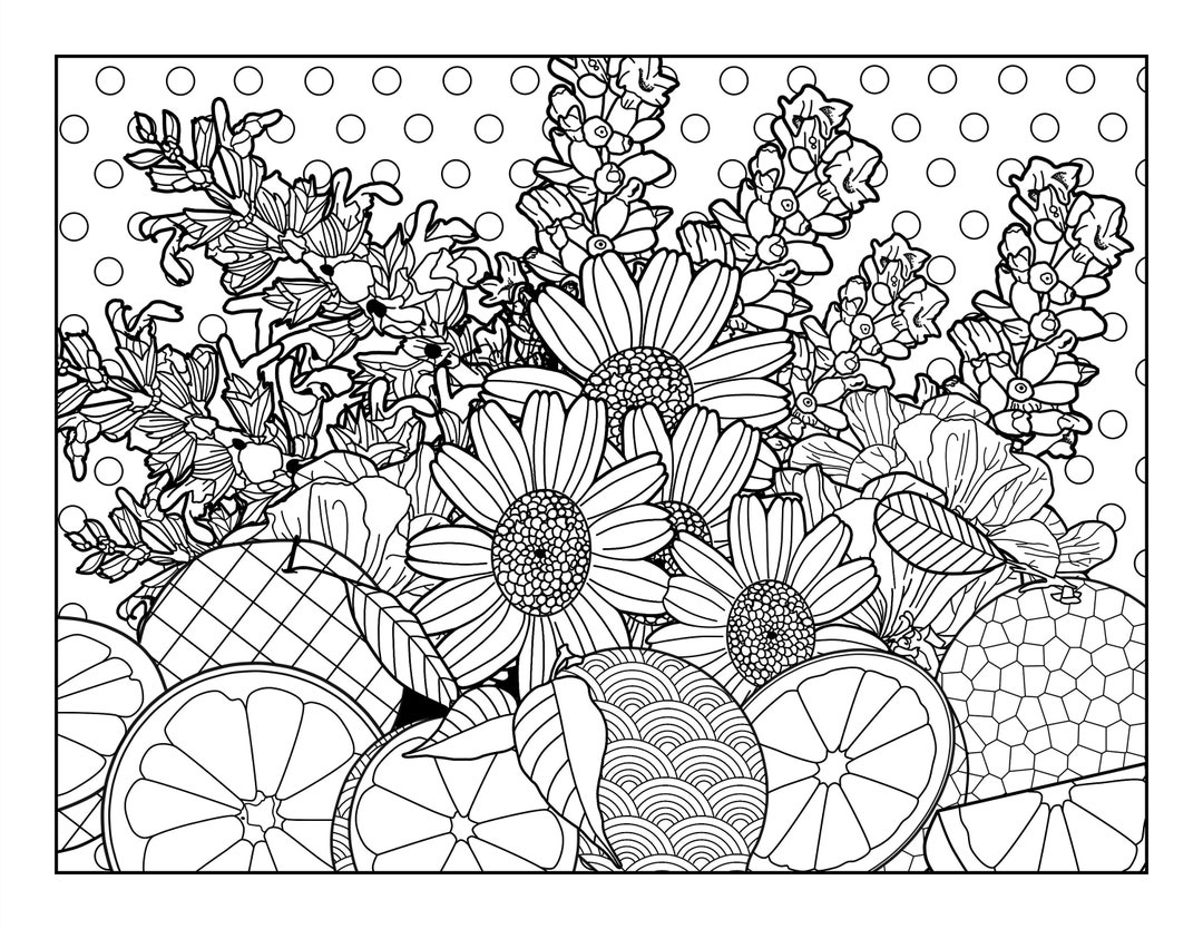 Lavender 19, Coloring Pages for Adults, 2 Printable Coloring Pages ...