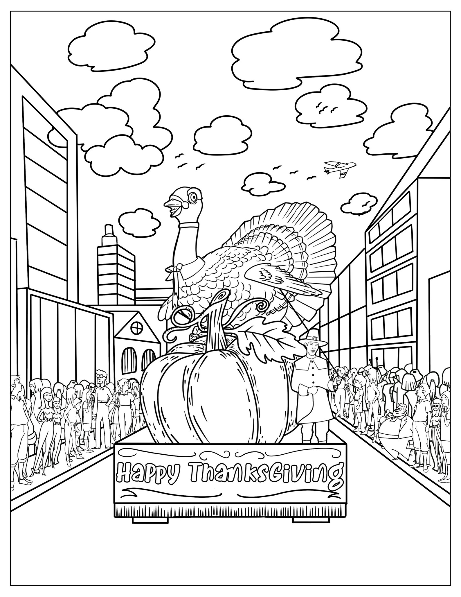 Thanksgiving Parade, Coloring Pages for Adults, 20 Printable Coloring ...