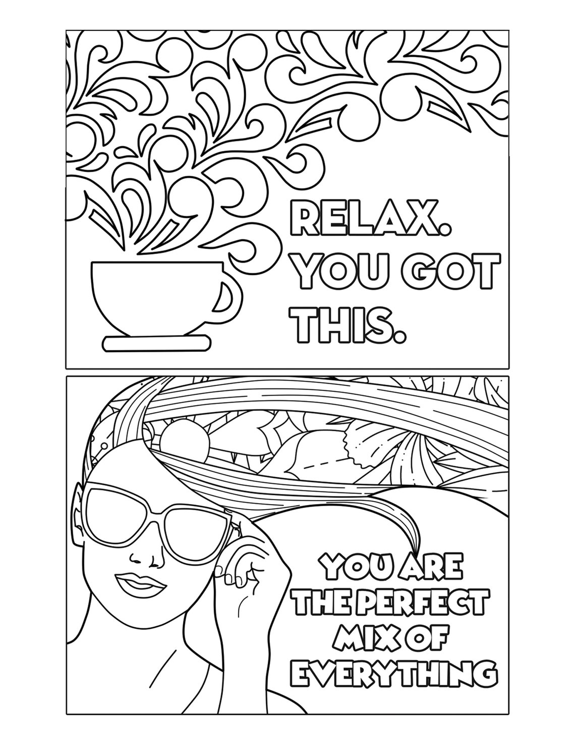 20 Charming Postcards, Coloring for Adults, 20 Printable Postcards ...