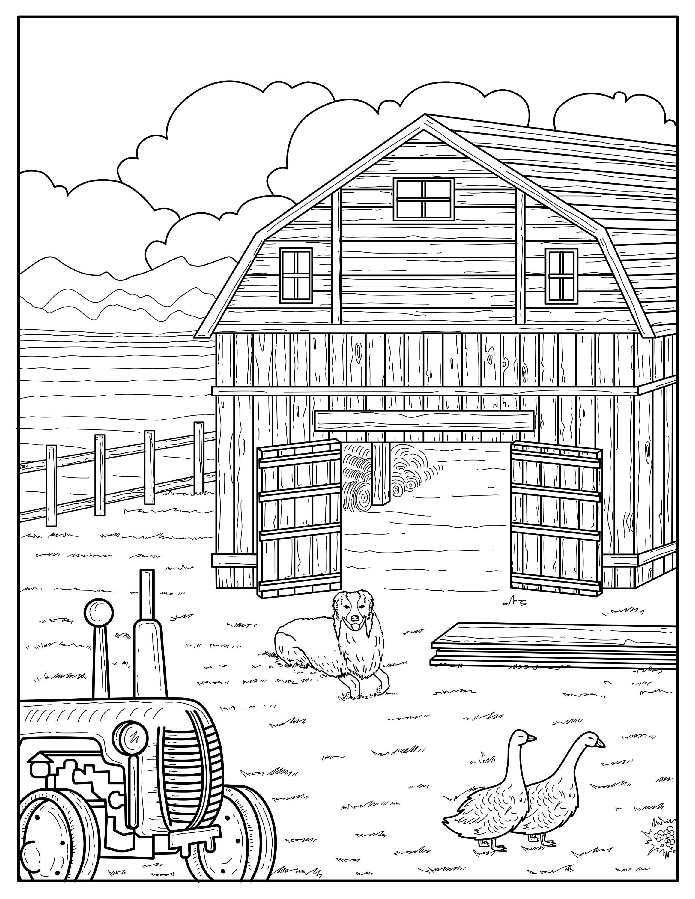 On the Farm-part II Coloring Pages for Adults, 22 Printable Coloring ...