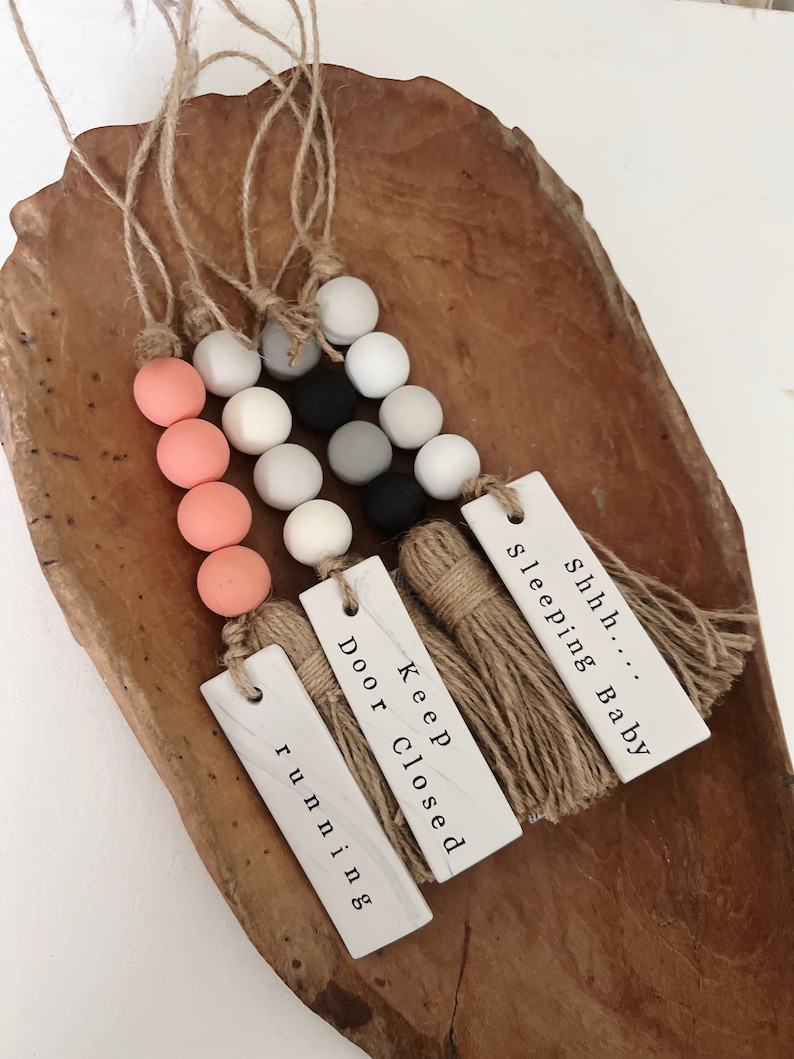 Occupied Bathroom Door Sign Do Not Disturb Wood Bead Tassel - Etsy