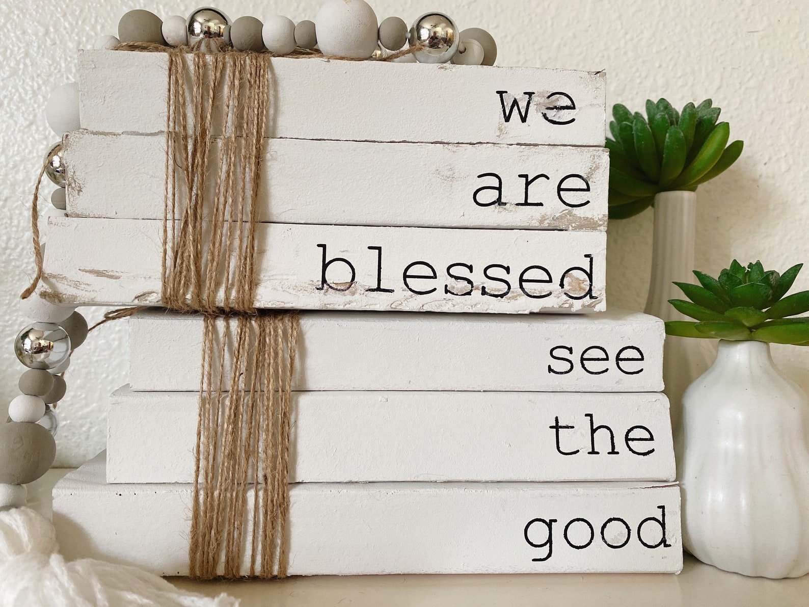 Custom Stacked Books Book Decor Stamped Book Bundle Hand - Etsy Israel