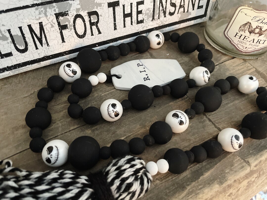 Halloween Christmas Nightmare Garland With Jack Ghost Black Stripe ...