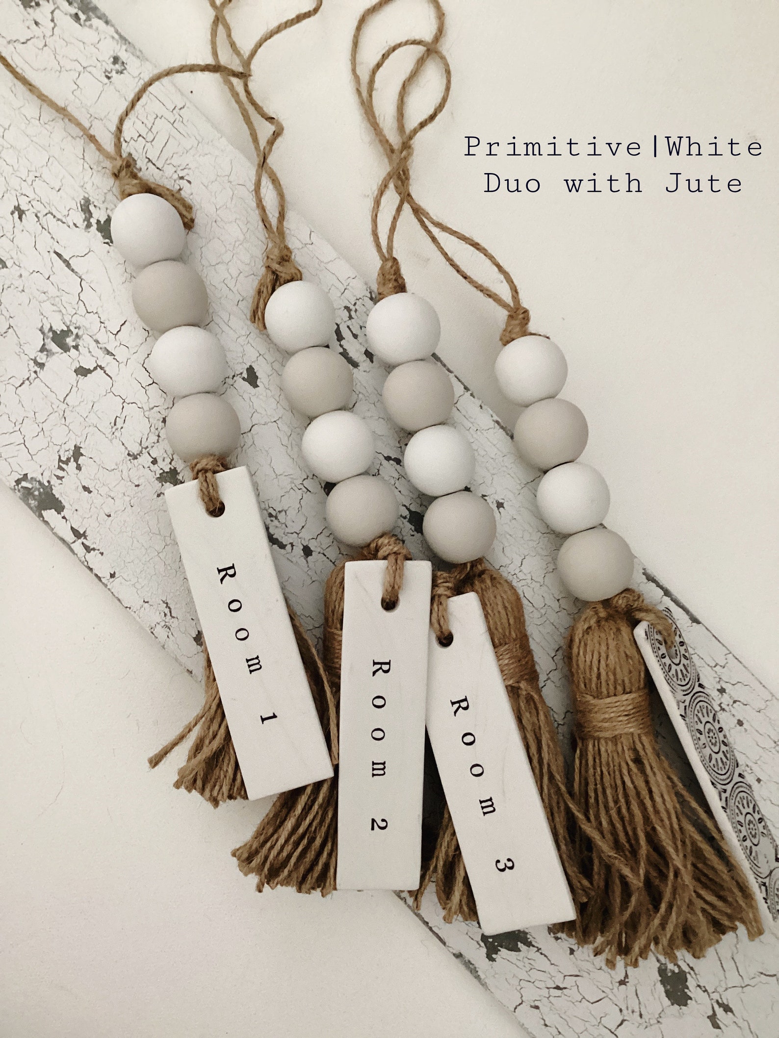 Occupied Bathroom Door Sign Do Not Disturb Wood Bead Tassel Clay Tag ...