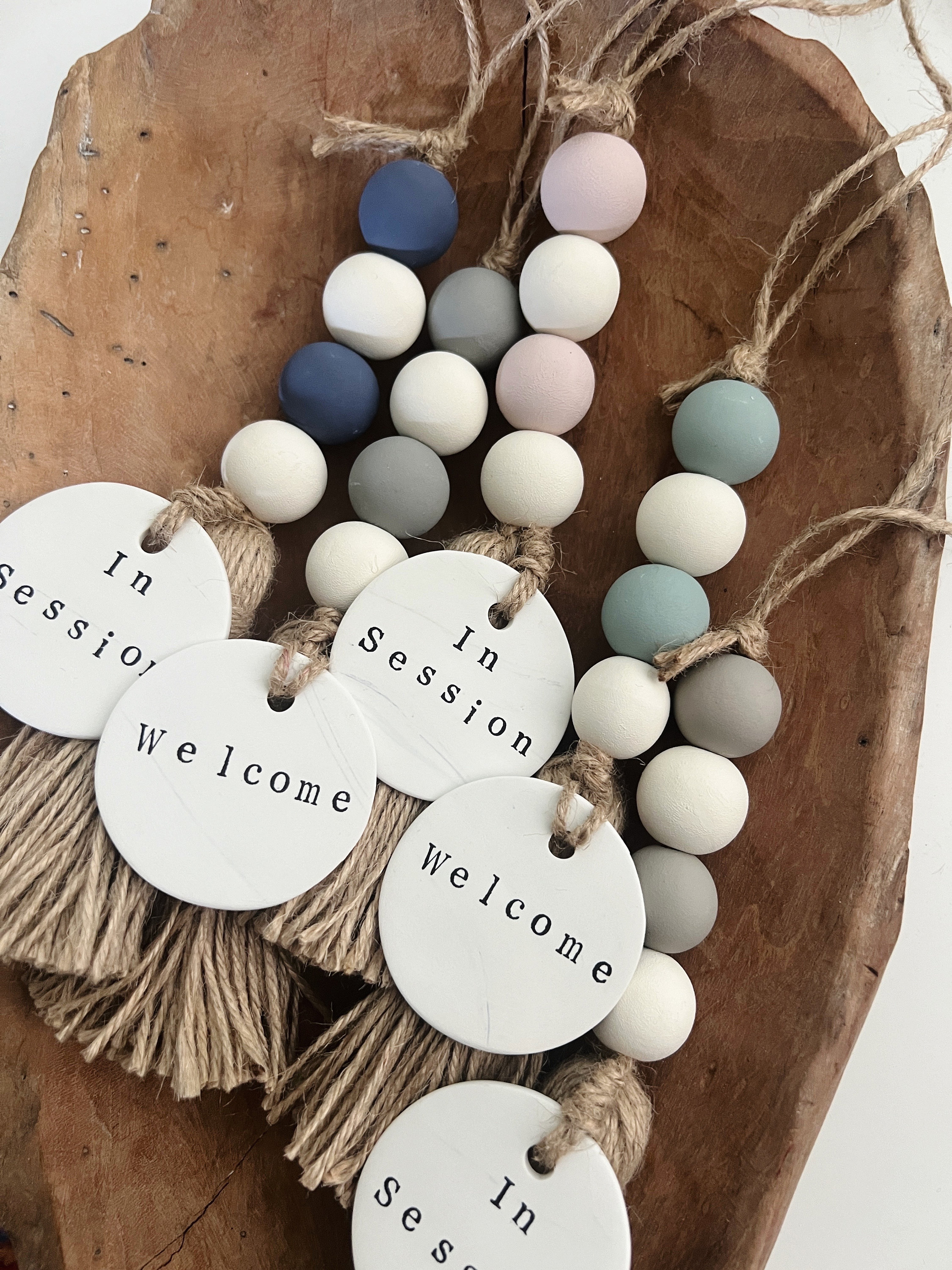 Circle Edition Occupied Bathroom Door Sign | Do Not Disturb Wood Bead ...