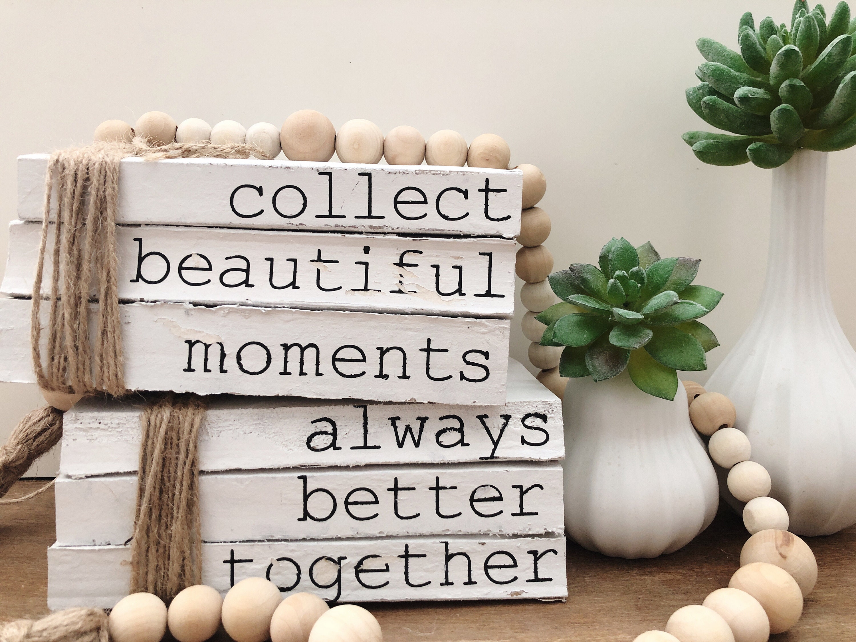 Stacked Books Book Art Stamped Book Stack Custom Books - Etsy