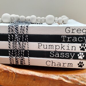 Black and White Book Stack | Hand Painted | Tiered Tray | Boho Chic ...