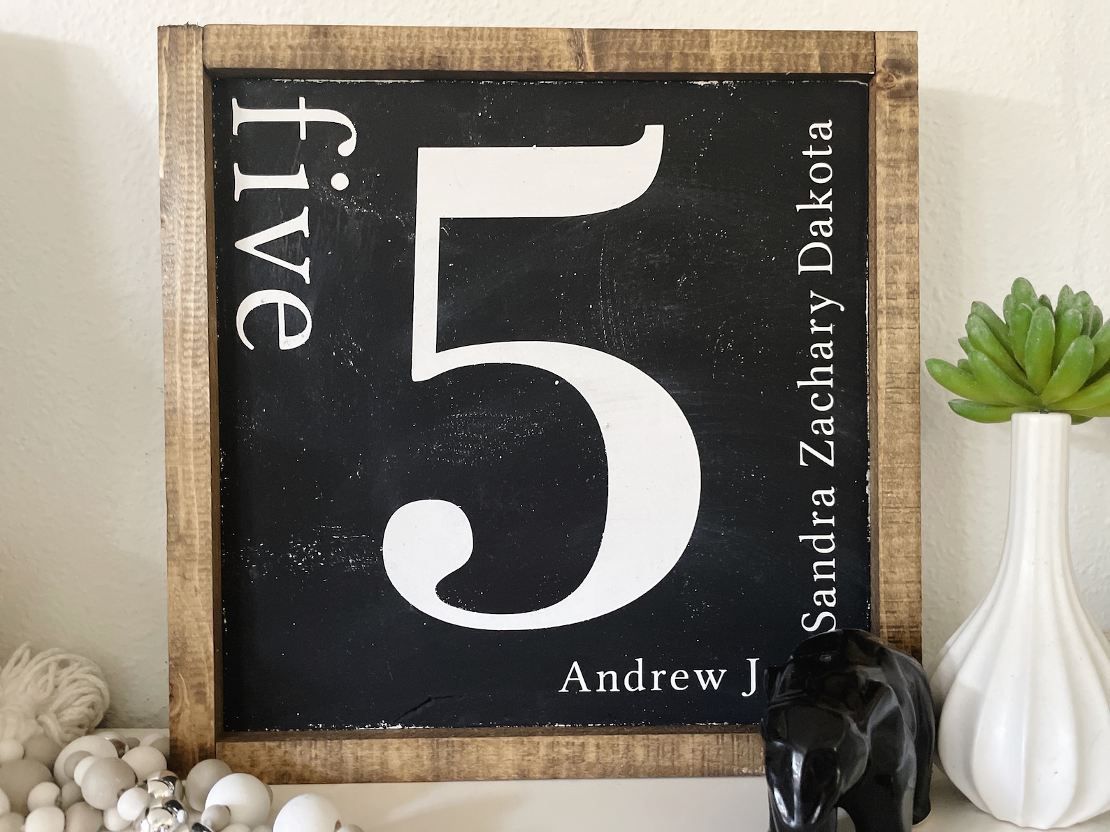 Custom Family Number Sign Gallery Wall Personalized Names | Etsy