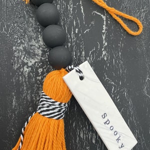 Halloween Door Sign | R.I.P Ghost Personalized Clay Tag | Hotel Boho ...