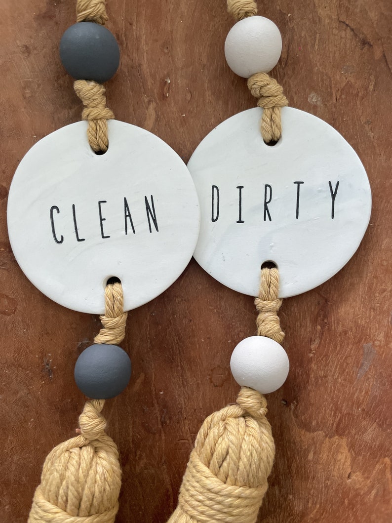 Circle Edition Wash Dry Clean Dirty Sign for Washer | Etsy