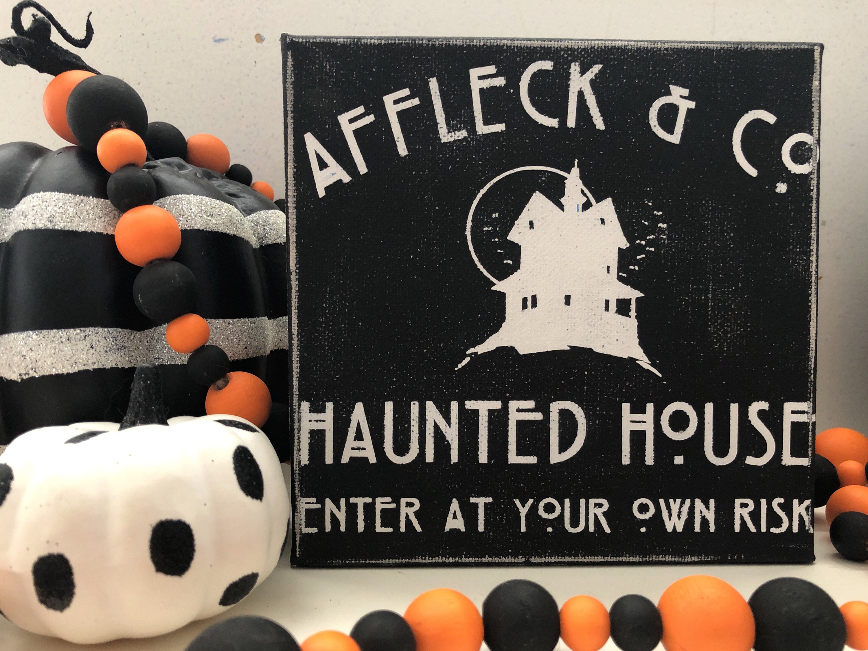 Custom Haunted House Halloween Decor Sign | Haunted Mansion | Rustic ...