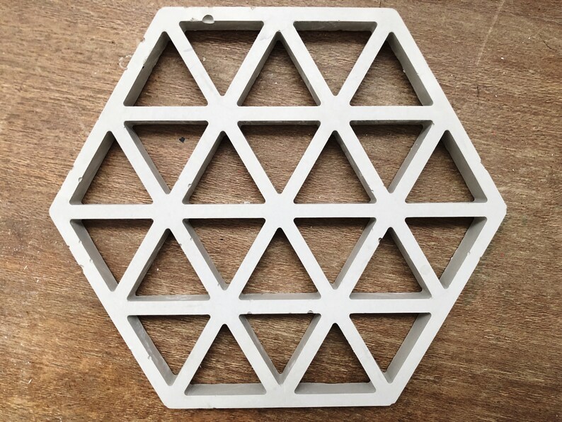 Geometric Natural Concrete Coasters Hexagon Coaster Set - Etsy