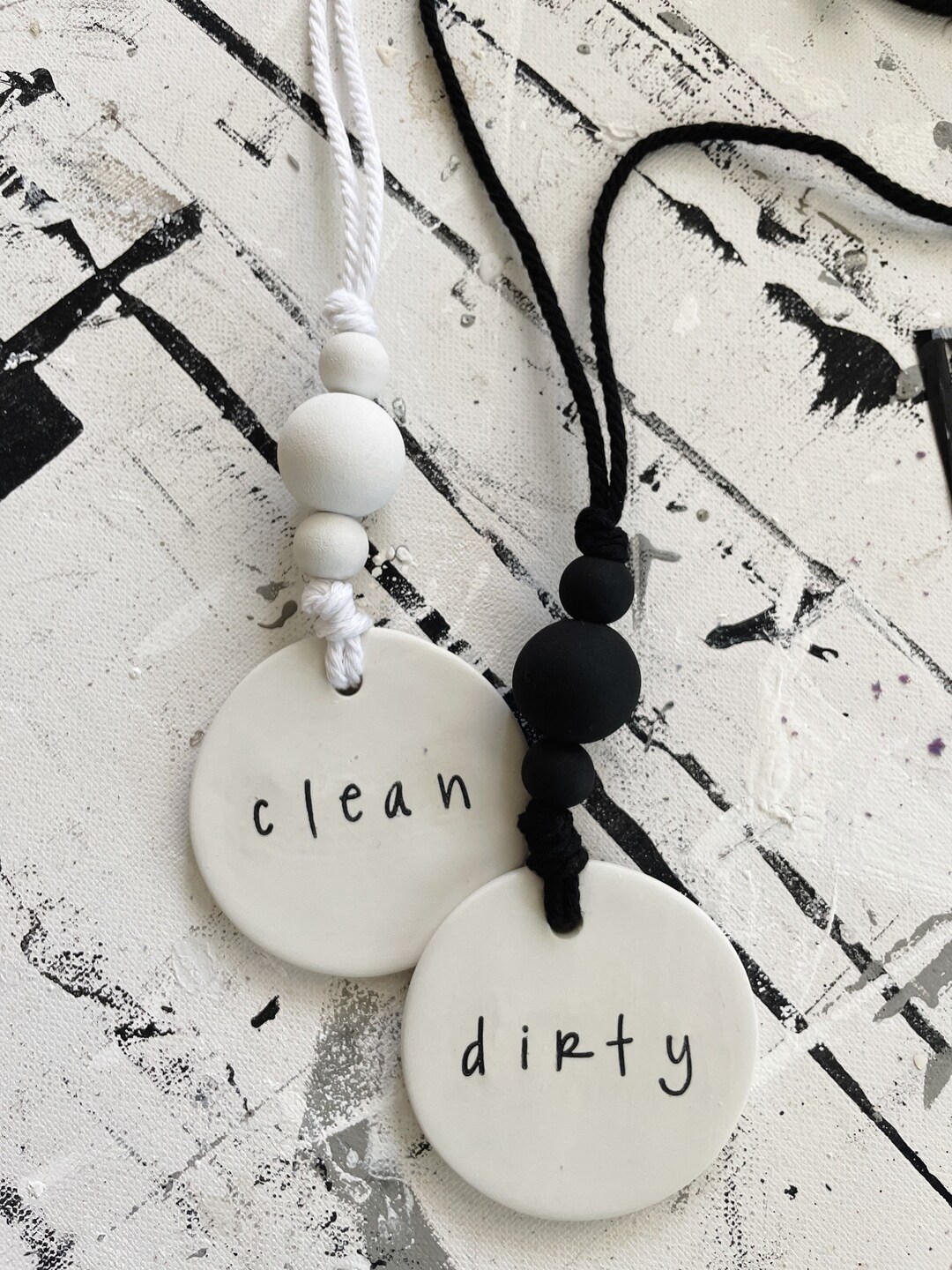 Custom Minimal Kitchen Laundry Label Laundry Dry Clean Dirty ...