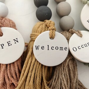 Circle Edition Occupied Bathroom Door Sign Do Not Disturb Wood Bead ...