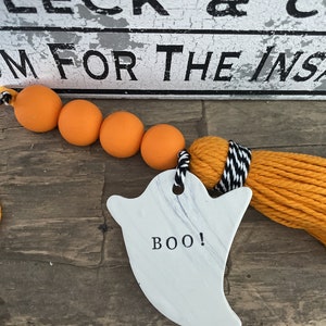Halloween Door Sign | R.I.P Ghost Personalized Clay Tag | Hotel Boho ...