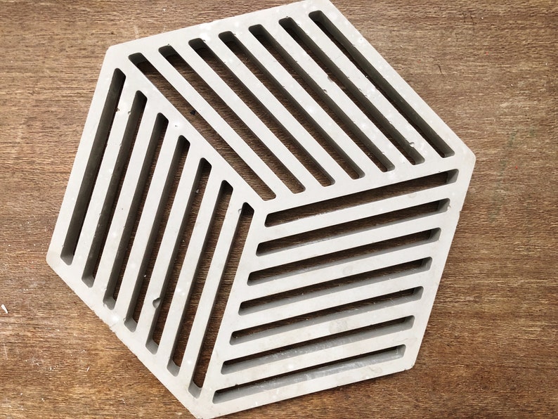 Geometric Natural Concrete Coasters Hexagon Coaster Set - Etsy