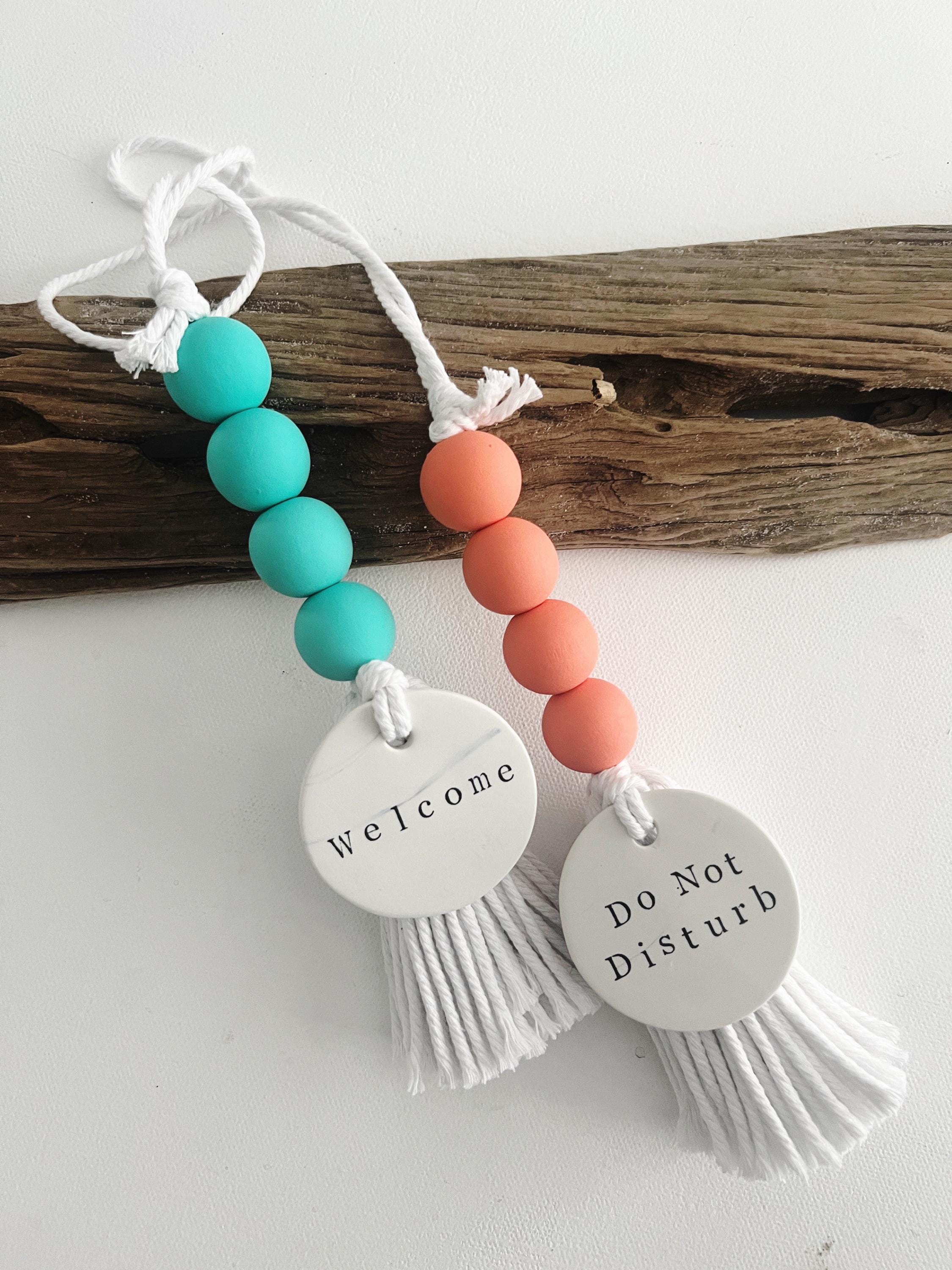 Circle Edition Occupied Bathroom Door Sign | Do Not Disturb Wood Bead ...