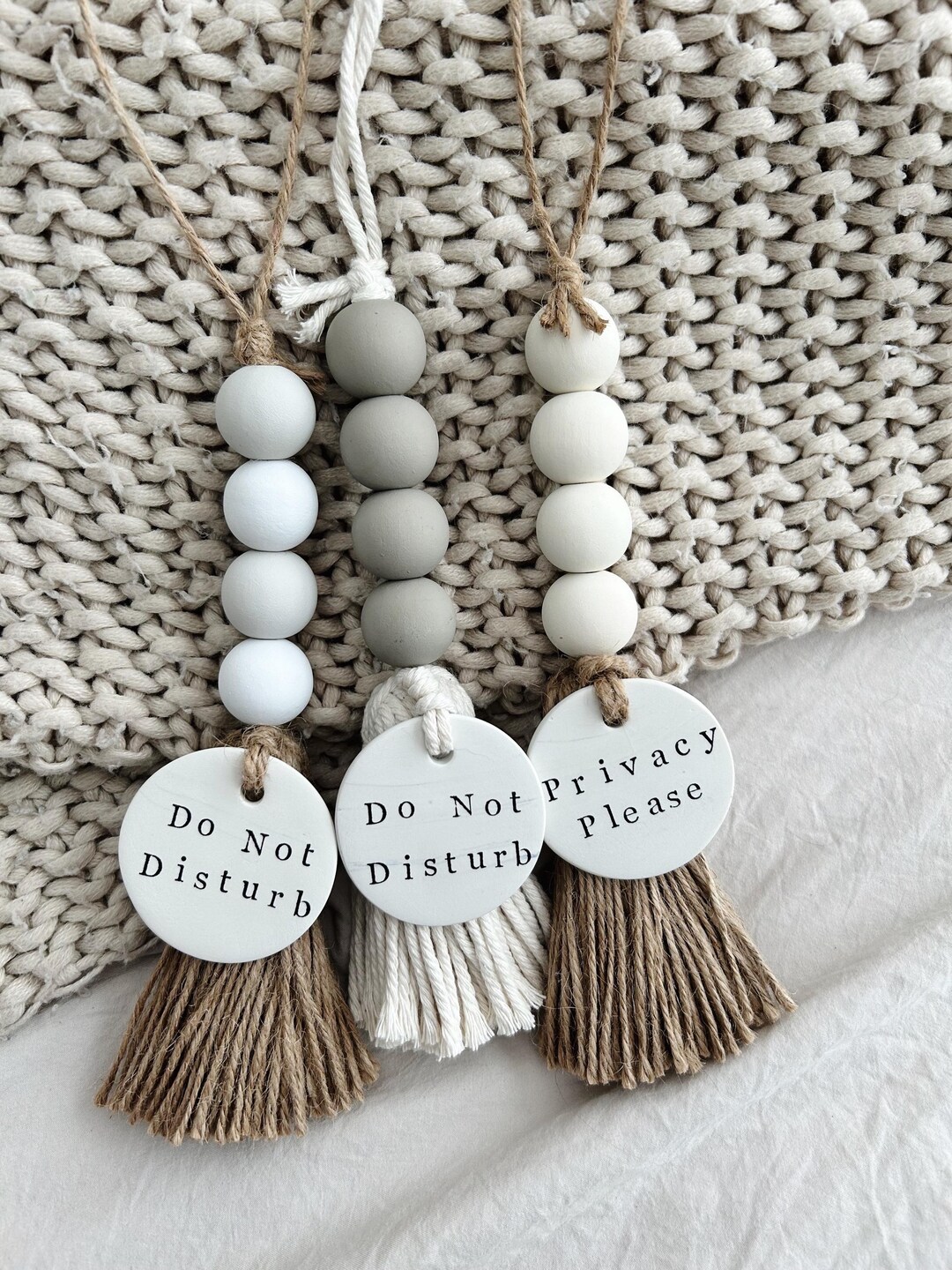 Circle Edition Occupied Bathroom Door Sign | Do Not Disturb Wood Bead ...