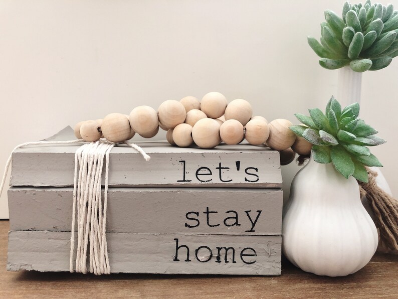 Custom Stacked Books Book Decor Stamped Book Bundle Hand | Etsy