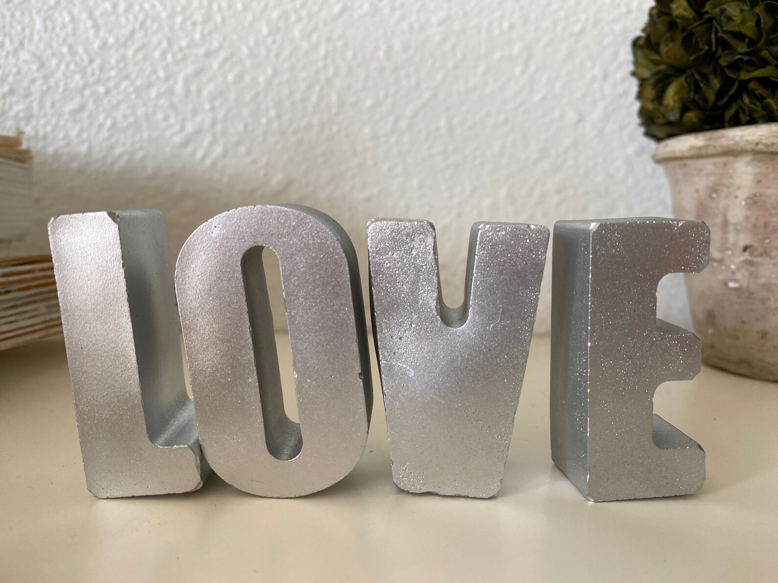 Painted Concrete Letters Cement Decor Hygge Home Decor - Etsy