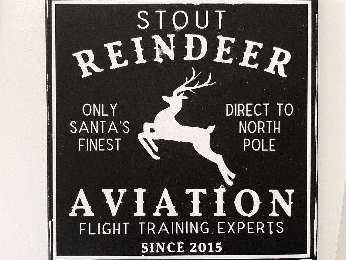 Christmas Decor Sign Reindeer Aviation Personalized - Etsy