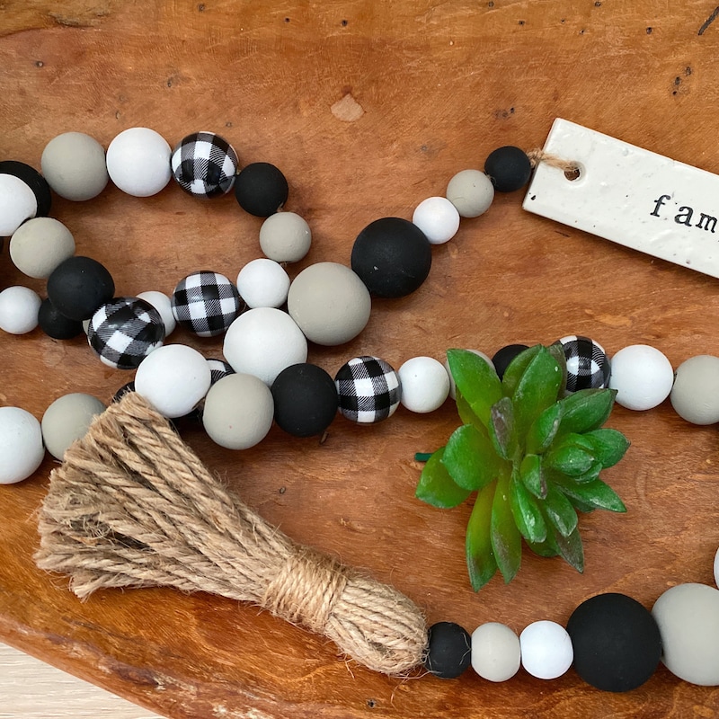 Buffalo Check Beads - Etsy