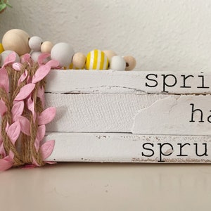 Easter Book Stack | Custom Spring Stamped Books Decor | Easter Spring ...