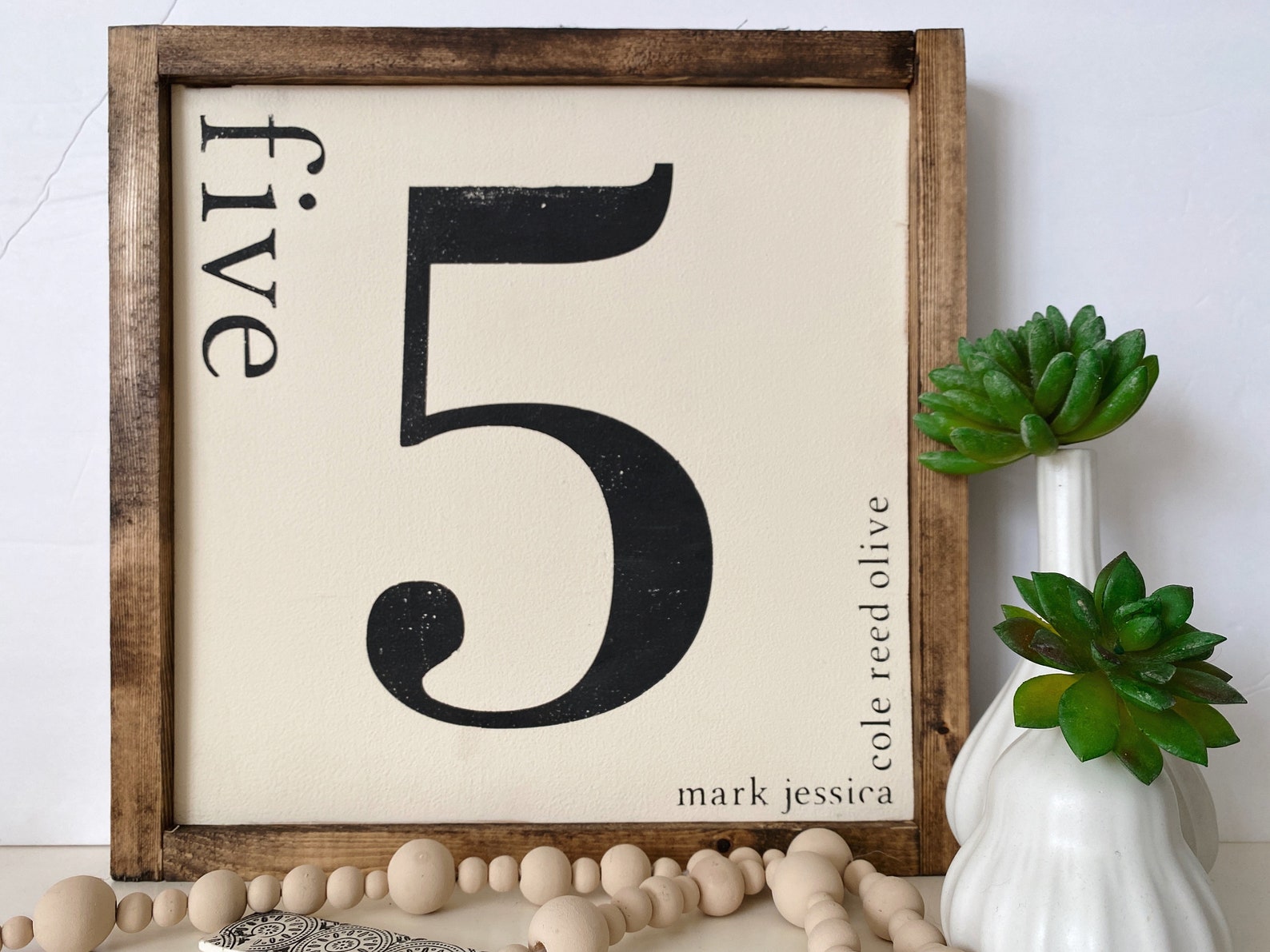 Custom Family Number Sign Gallery Wall Personalized Names | Etsy