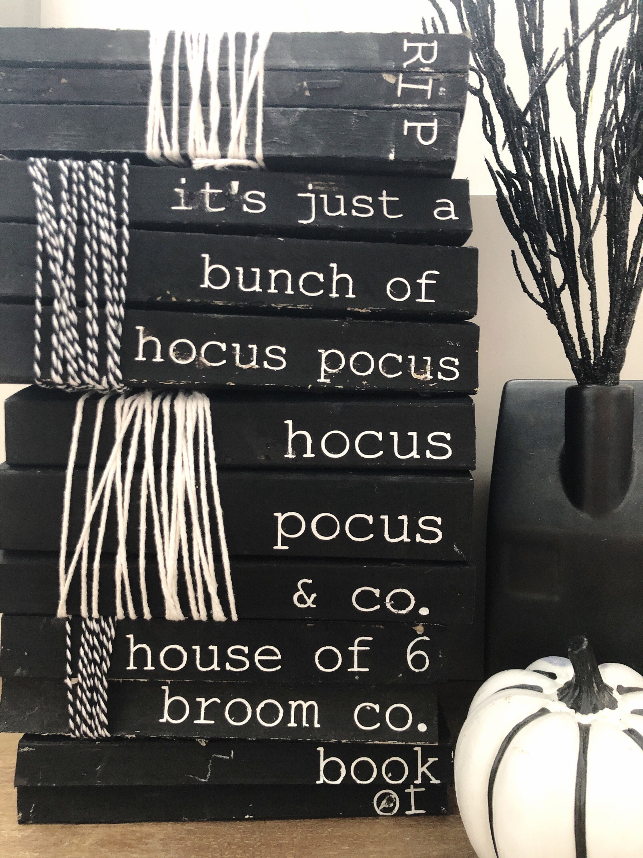 Halloween Decor Stacked Books Modern Decorative Book Stack | Etsy