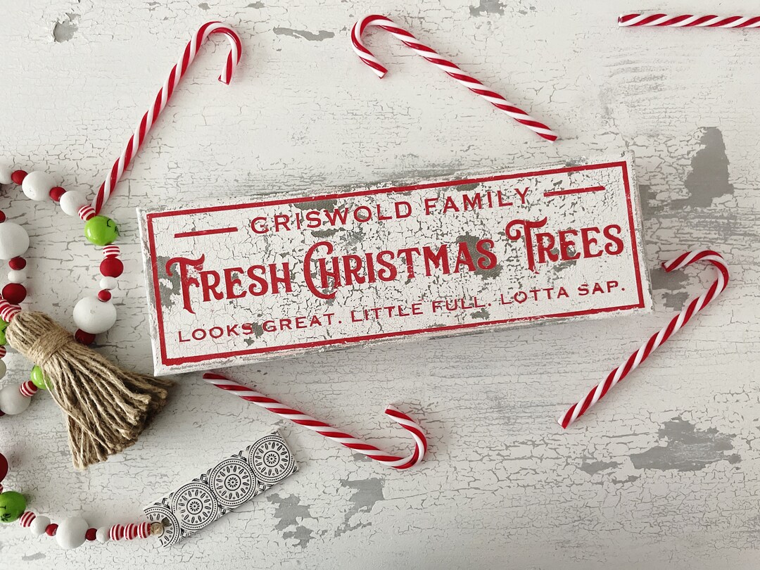 Griswold Family Christmas Trees | Christmas Sign Shelf Decor | Modern ...