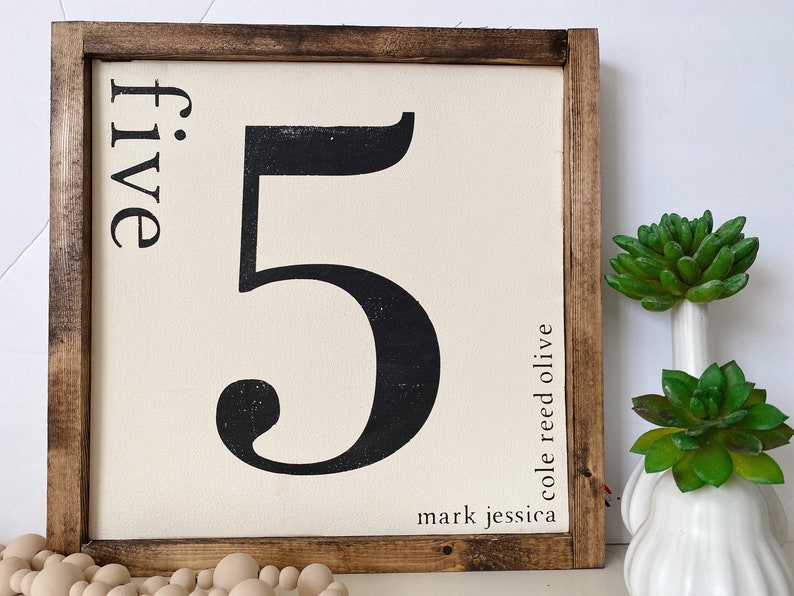 Custom Family Number Sign Gallery Wall Personalized Names | Etsy