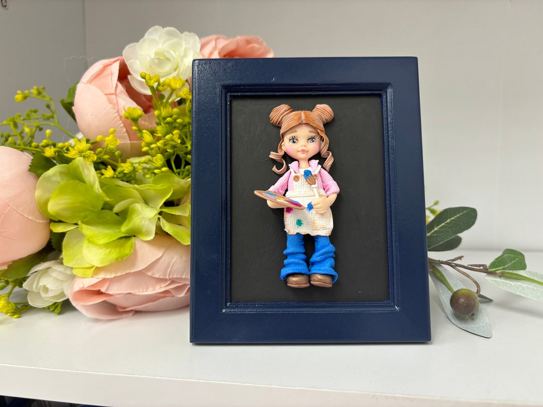 Little Girl Figurine. Artist. Miniature Art. Home Decor. - Etsy