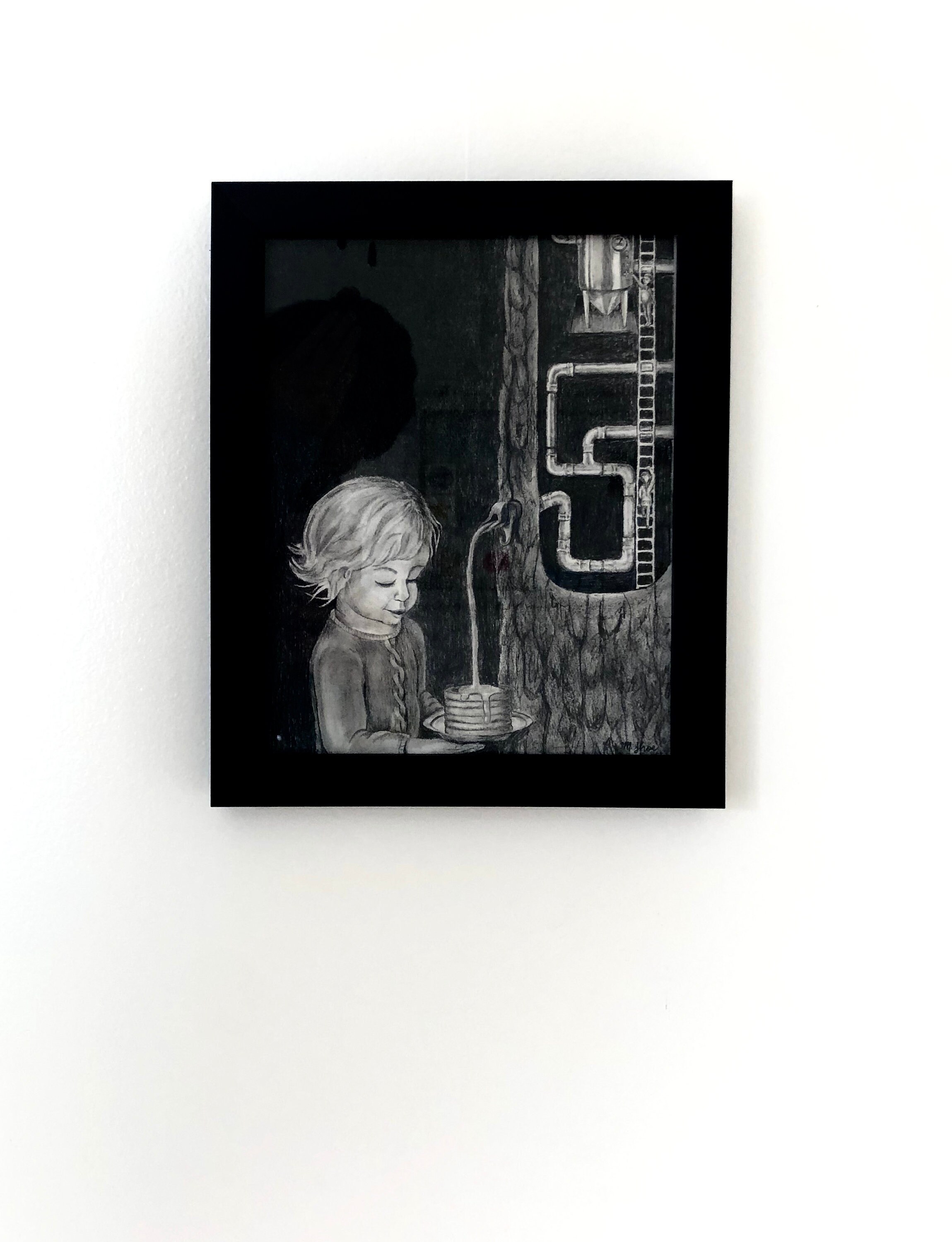 Maple Tap Charcoal Print, Charcoal Drawing, Wall Art, Maple Syrup, Tree ...