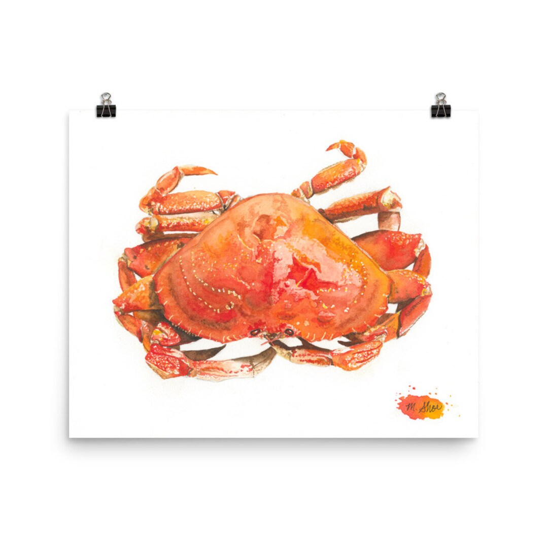 Crab Watercolor Print, Crab Print, Nautical Print, Watercolor Print ...