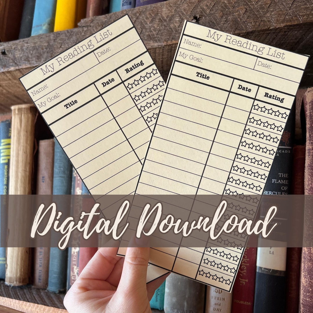 2025 Reading List Library Card Bookmark | Printable Bookmark Tracker ...