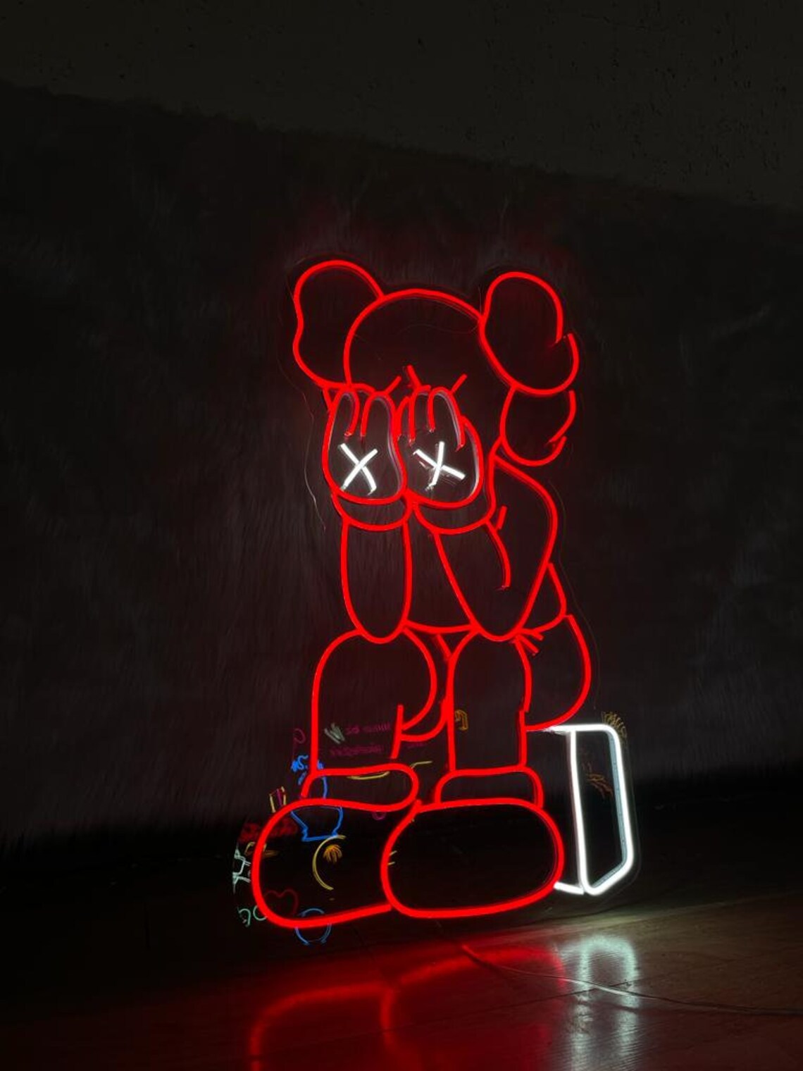 Kaws Companion Neon Sign, Kaws Companion Neon Sign Bedroom, Kaws ...