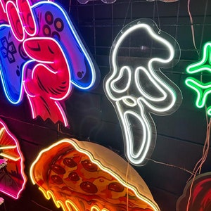 Scream Neon Sign, Ghost Neon Sign Bedroom, Scream Light Decor ...