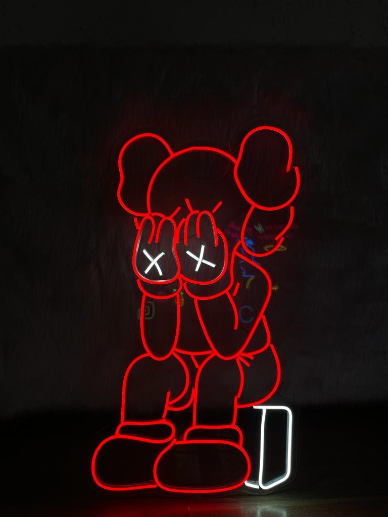 Kaws Companion Neon Sign, Kaws Companion Neon Sign Bedroom, Kaws ...
