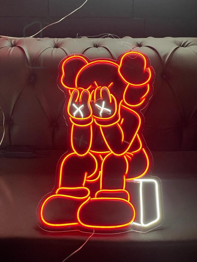 Kaws Companion Neon Sign, Kaws Companion Neon Sign Bedroom, Kaws ...